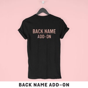 Back Name Print Add-on x1 per Shirt - Etsy