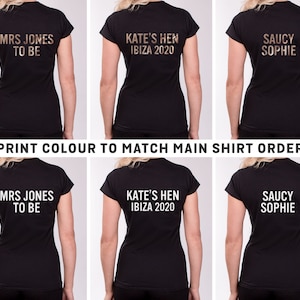 Back Name Print Add-on x1 per Shirt - Etsy