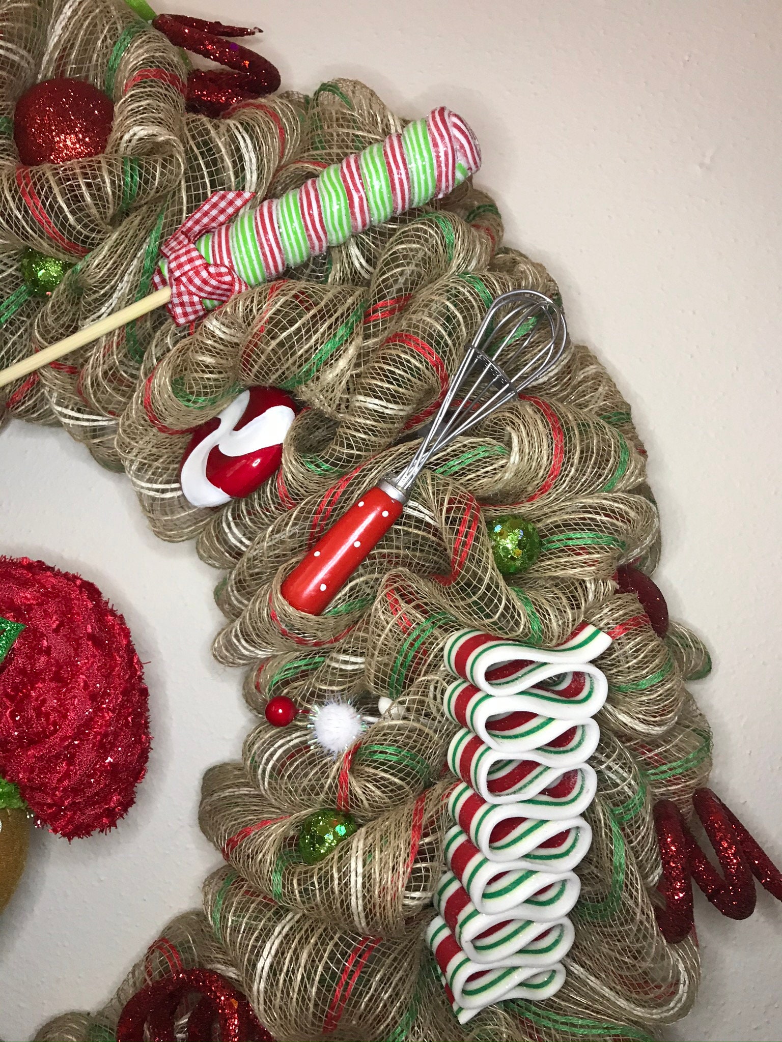 Corona de Navidad de Gingerbread Man, Decoración navideña, Corona de ...