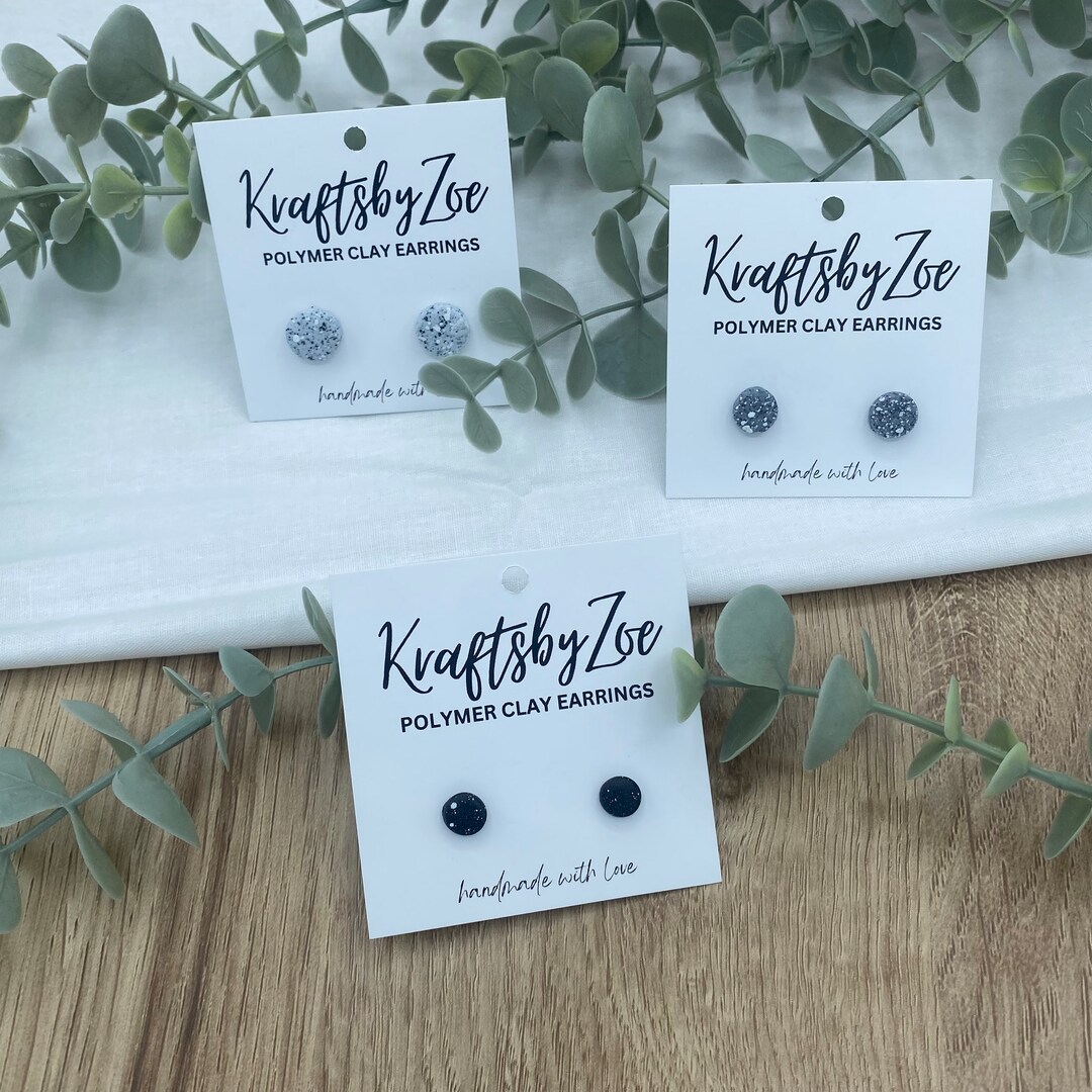 Paint Splatter Polymer Clay Studs - Etsy
