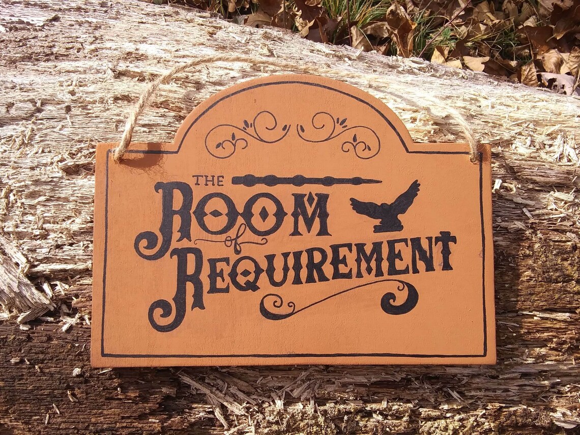 Room of Requirement Sign Handpainted Wooden Wizarding Door - Etsy