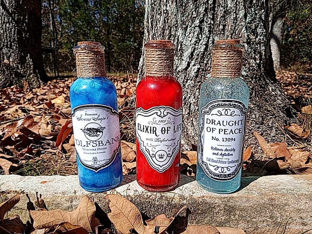 HP Fandom Wizarding Potions. Elixir of Life, Wolfsbane, & Draught of ...