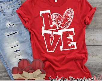 Love Double Heart Screen Print Transfer Plastisol Ink | Etsy