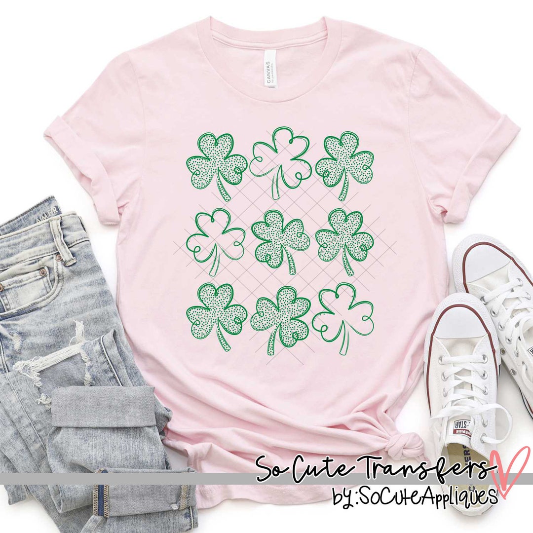 Clover Outline GREEN Screen Print Transfer, T-shirt Transfer, St ...