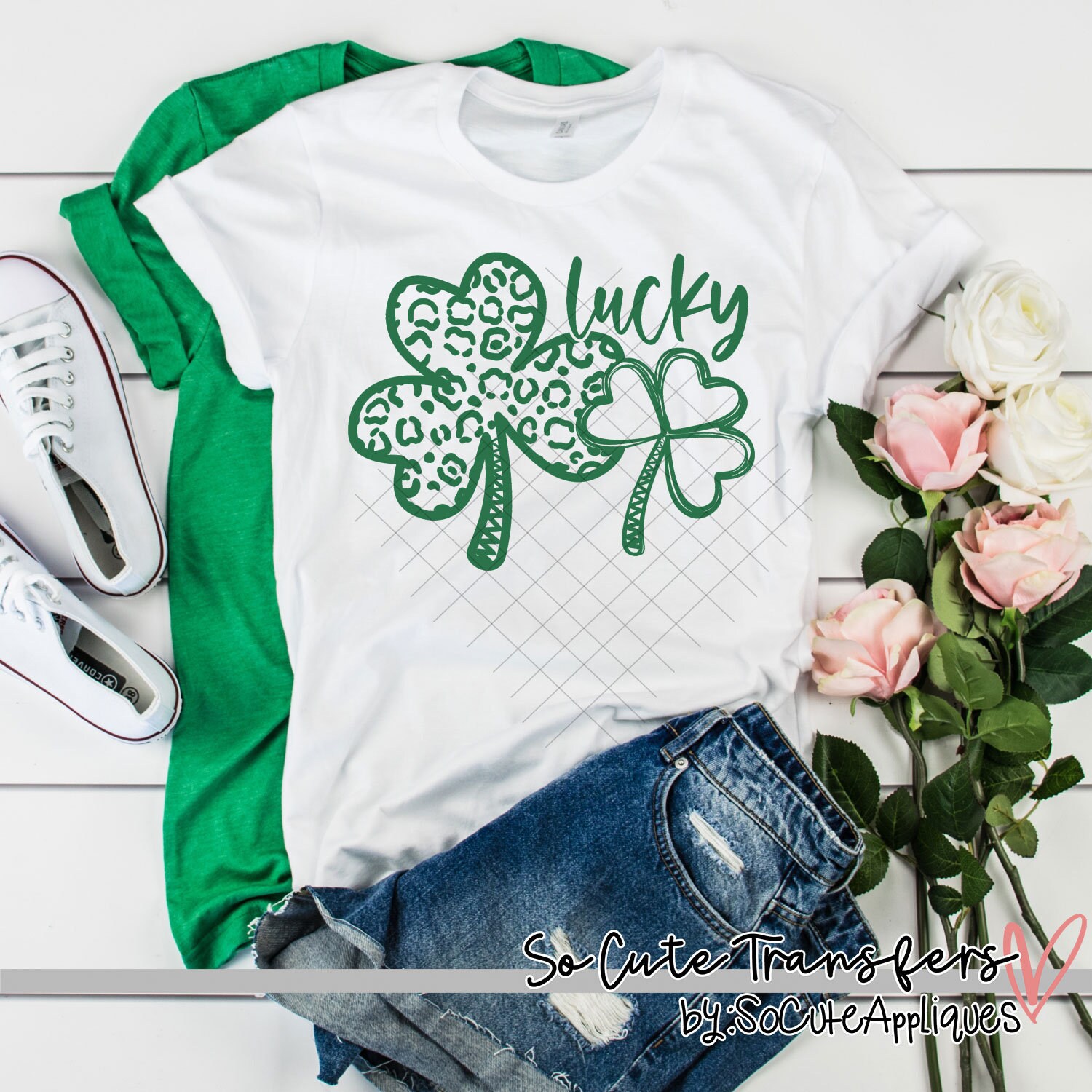 Lucky Double Clover GREEN Screen Print Transfer Plastisol Ink | Etsy