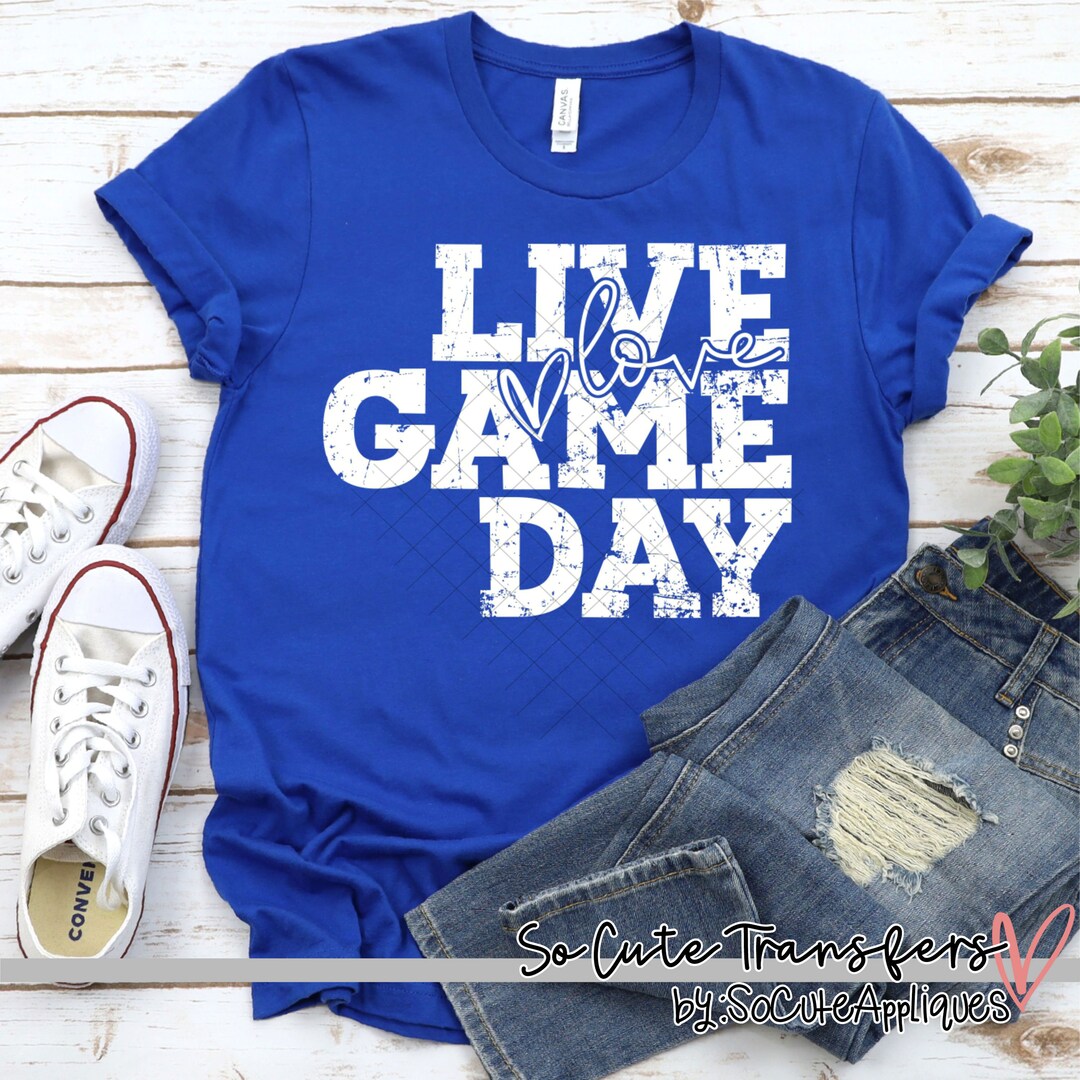Live Love Game Day Screen Print Transfer, White - Etsy