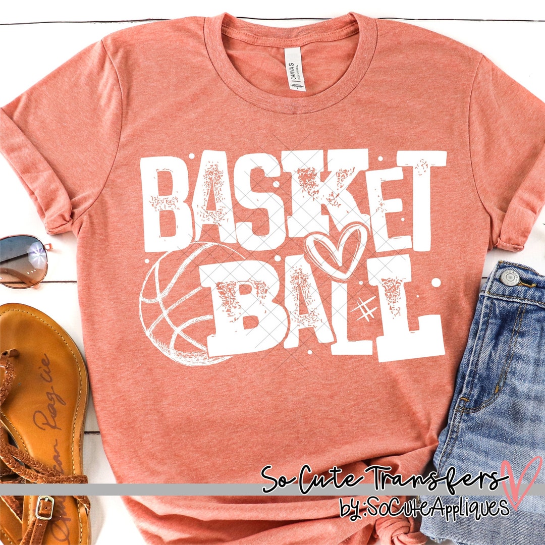 Basketball Block WHITE Screen Print Transfer, T-shirt Transfer, --NOT a ...