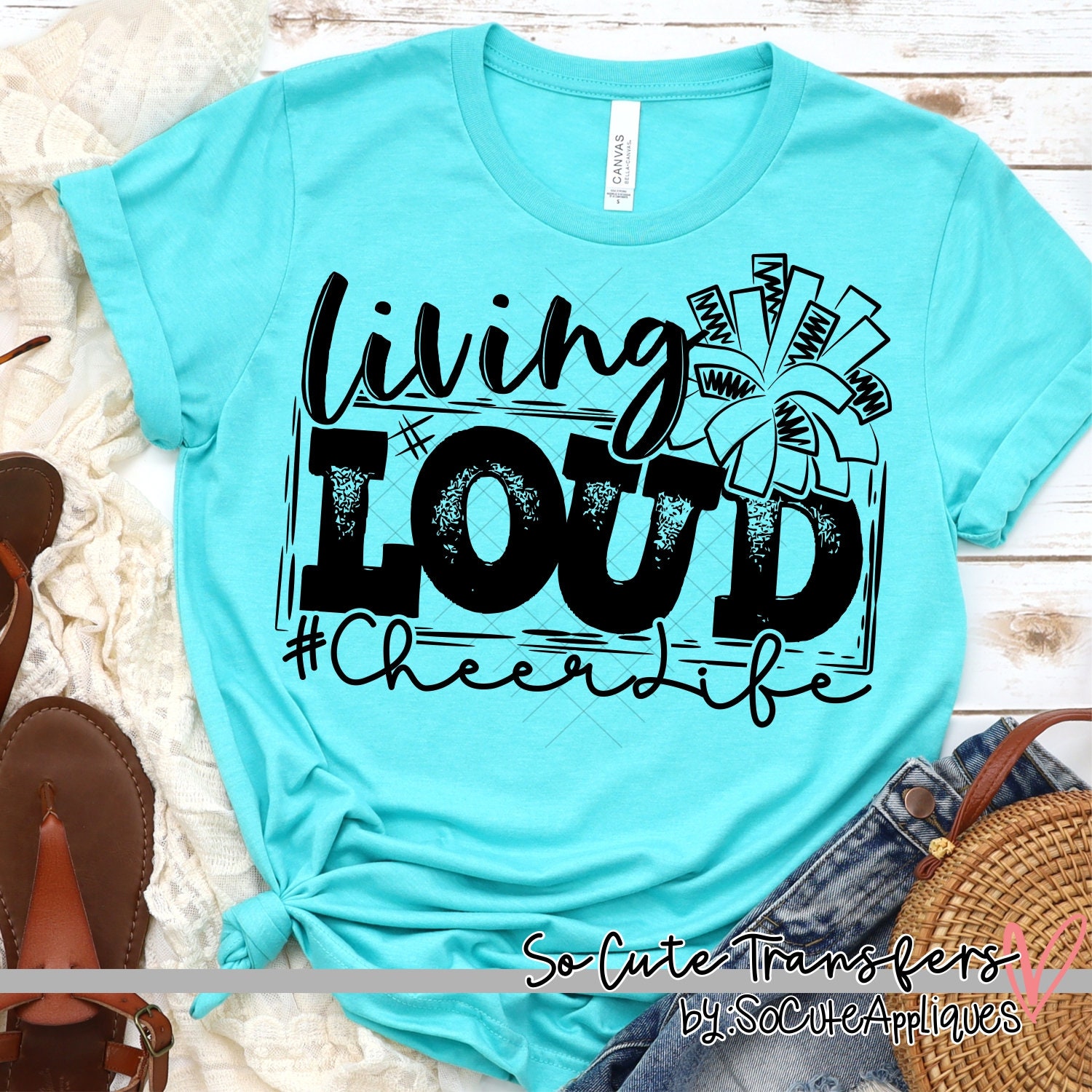 Living Loud Cheer Screen Print Transfer, T-shirt Transfer--not a ...