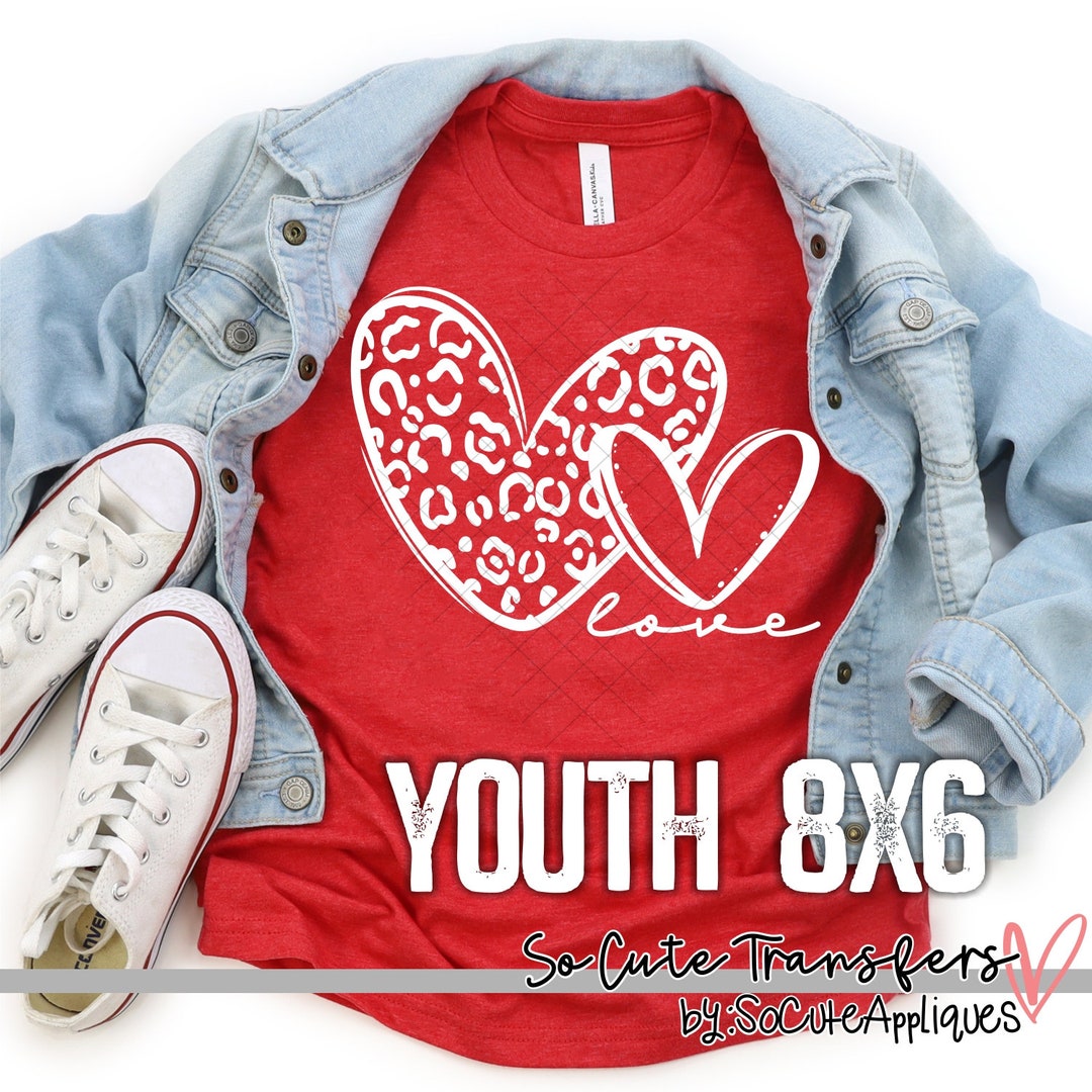 Love Double Heart YOUTH Screen Print Transfer, T-shirt Transfer, --NOT ...