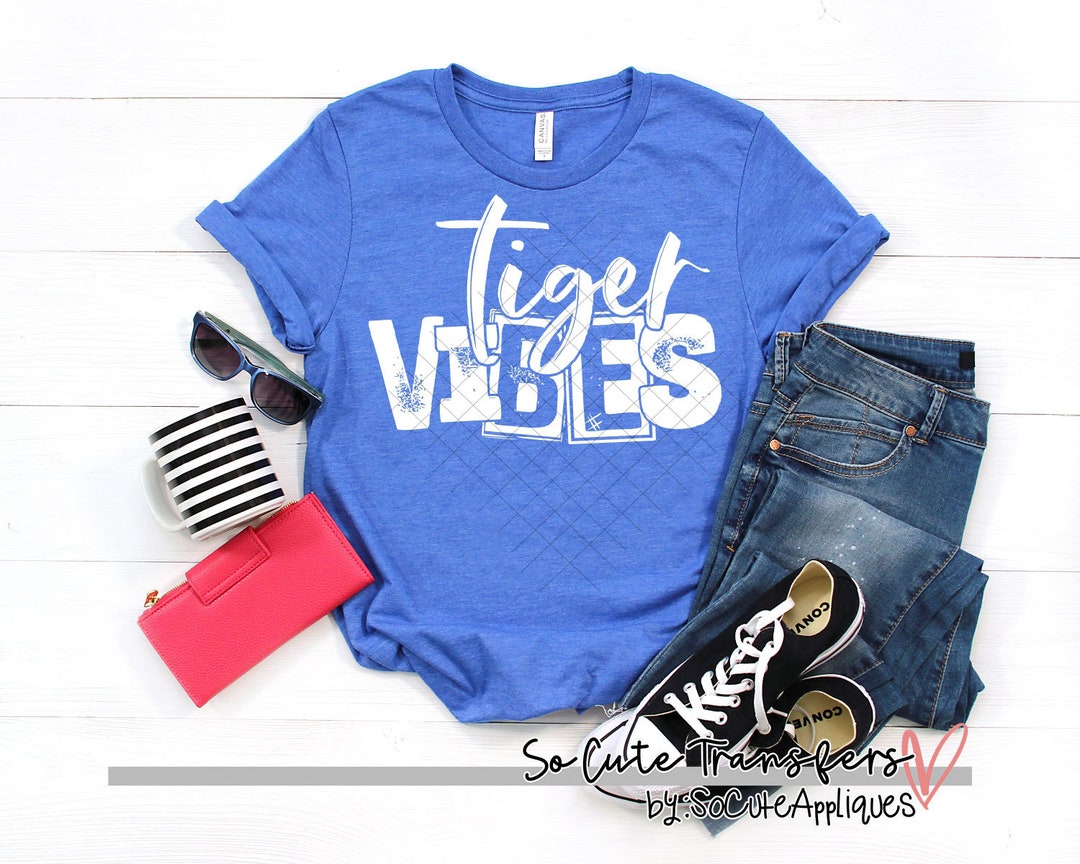 Tiger Vibes Screen Print Transfer, WHITE, T-shirt Transfer--not a ...