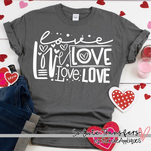 Love Double Heart Screen Print Transfer Plastisol Ink | Etsy