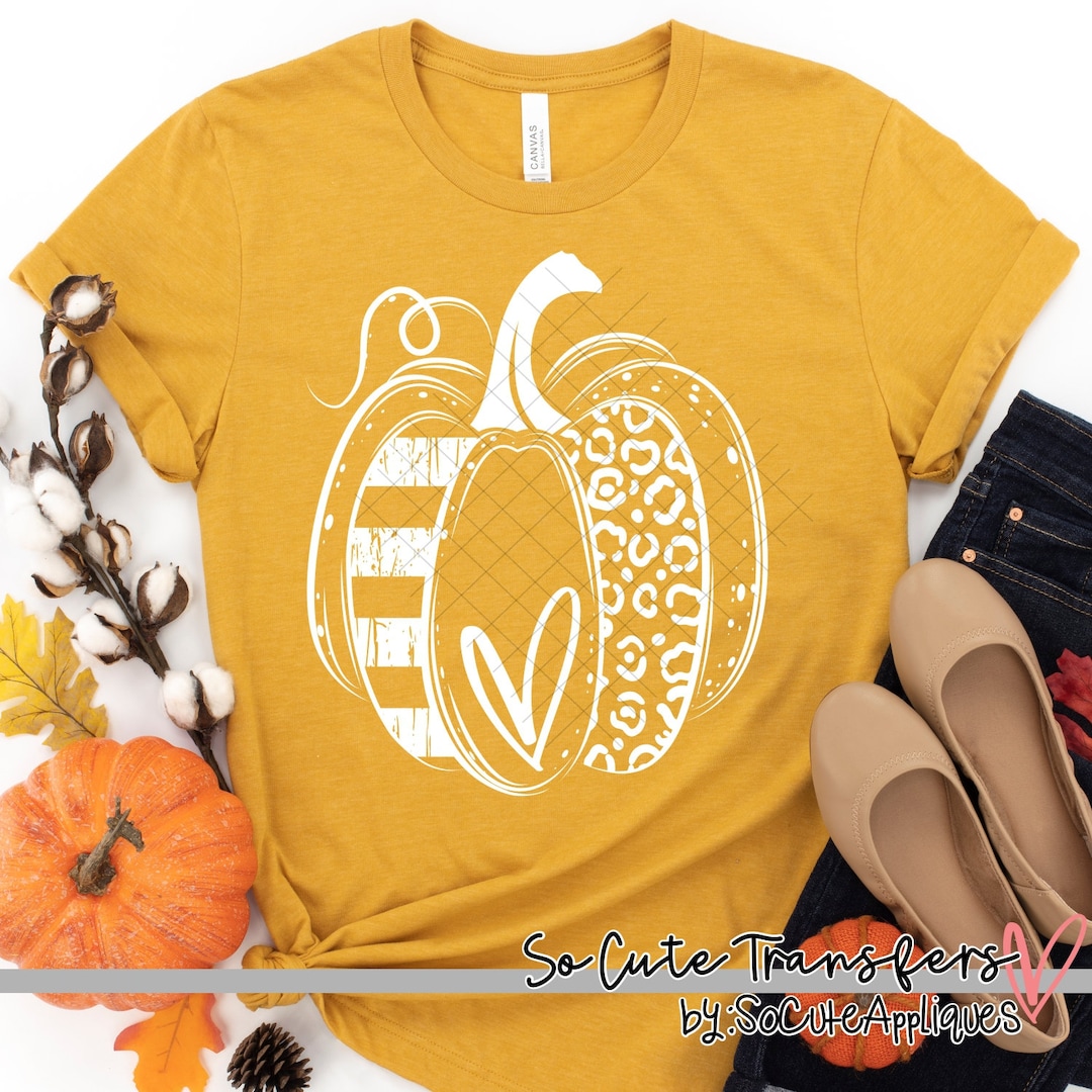 White Funky Pumpkin Screen Print Transfer, T-shirt Transfer, --NOT a ...