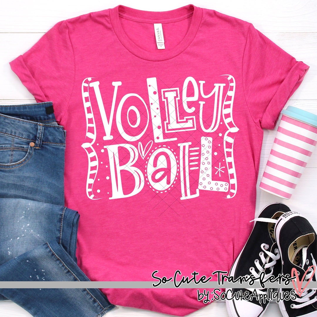 Volleyball Screen Print Transfer, WHITE, T-shirt Transfer--not a ...