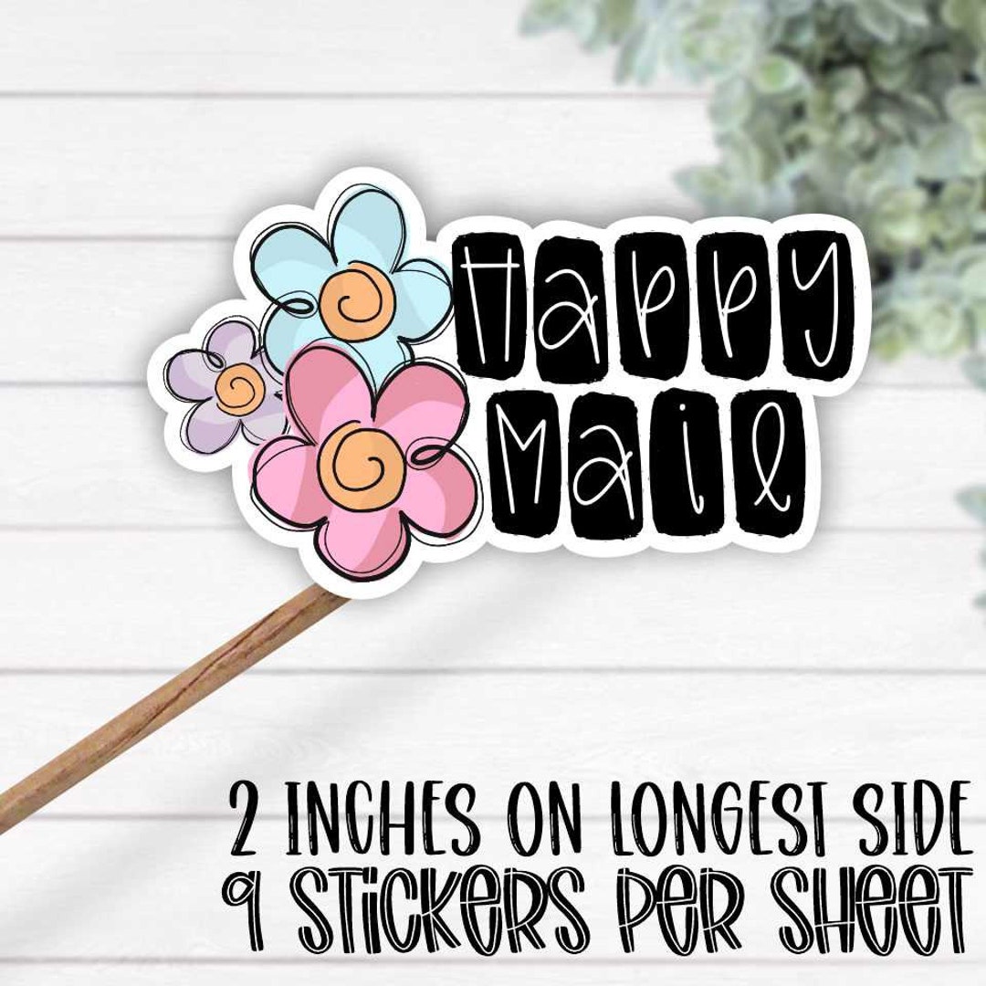 STICKERS Happy Mail Flowers *small Business Stickers* Thank You ...