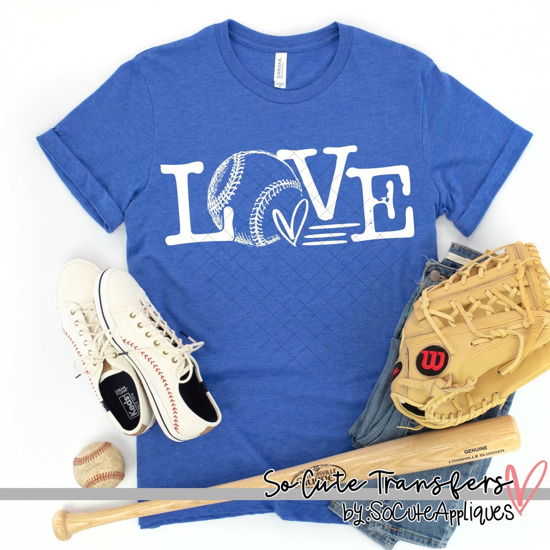LOVE Baseball WHITE Screenprint Transfer, Softball Mom, Baseball Mom ...