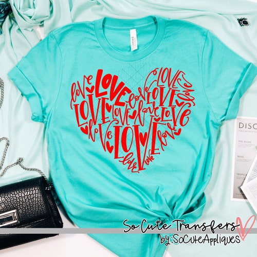 Love Double Heart Screen Print Transfer Plastisol Ink - Etsy