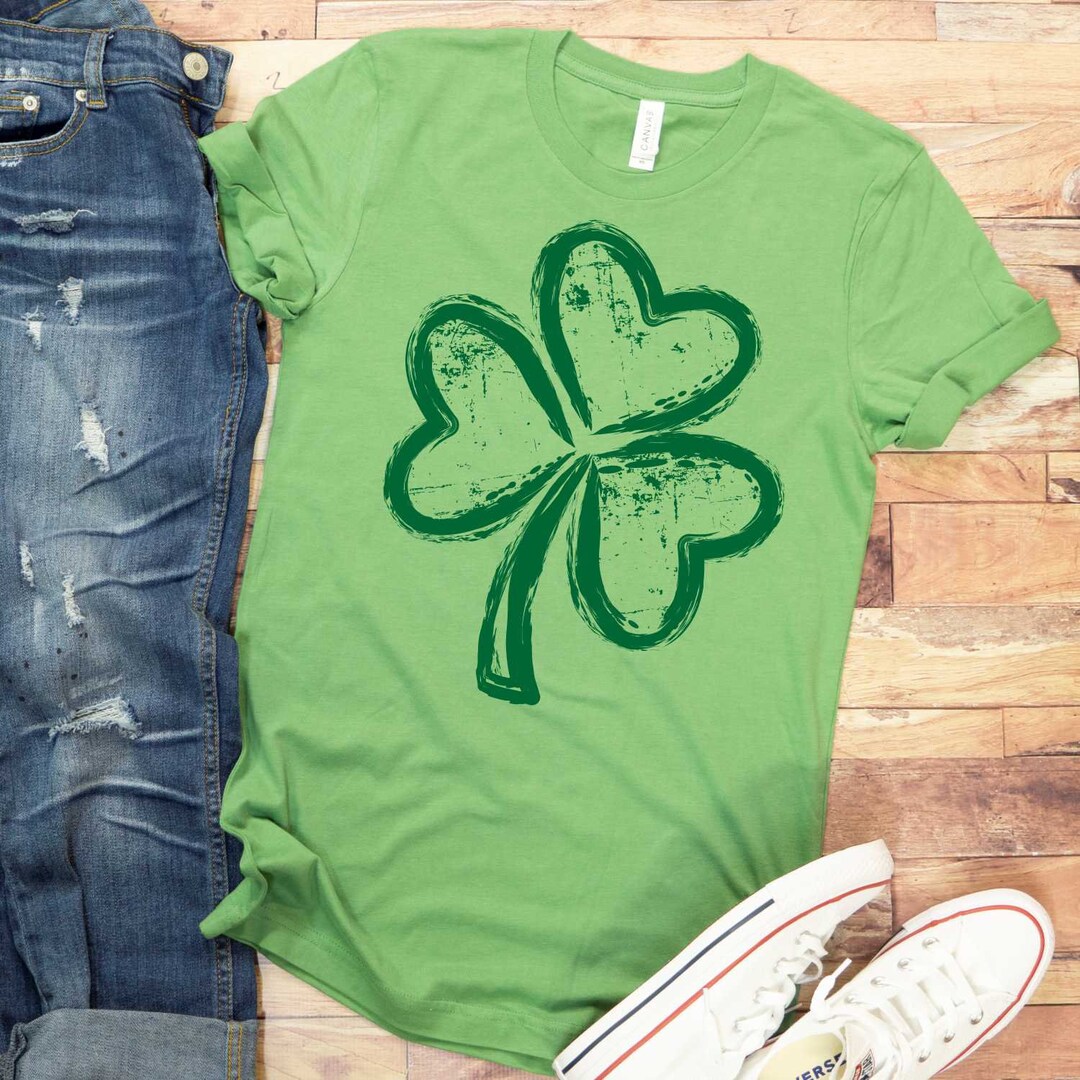 Clover Outline GREEN Screen Print Transfer, Plastisol Ink, St. Patrick ...
