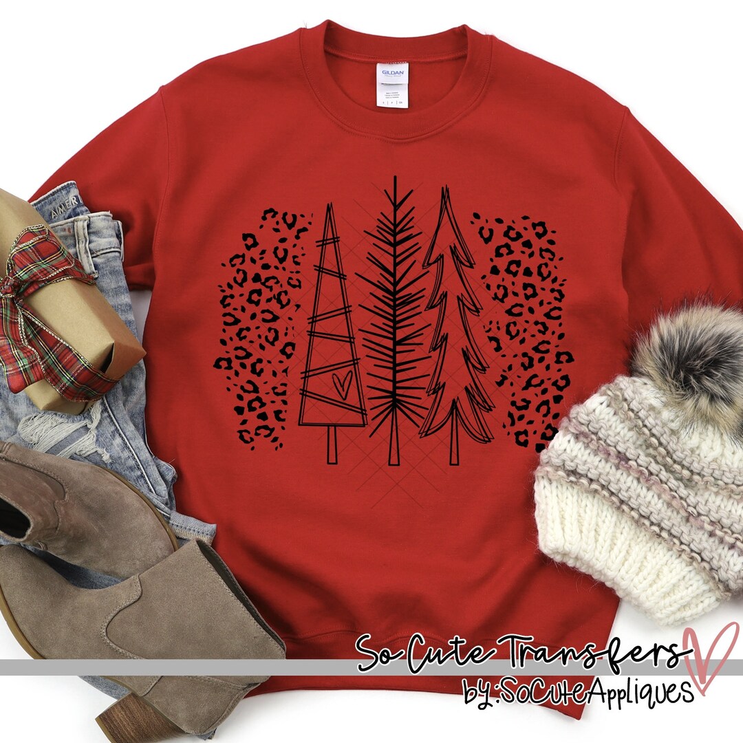 Leopard Christmas Tree Screen Print Transfer, T-shirt Transfer, --NOT a ...
