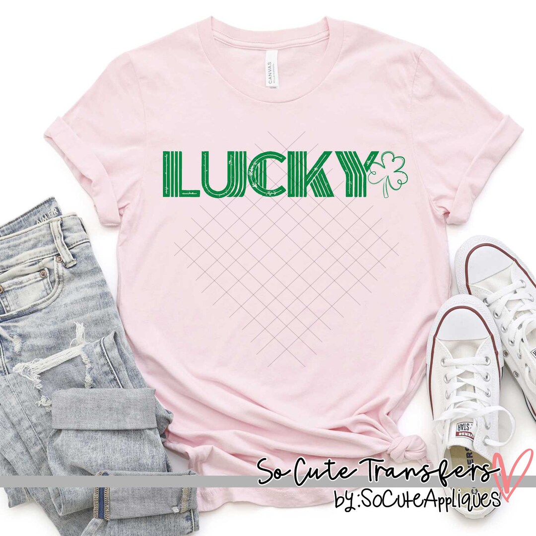Lucky Striped GREEN Screen Print Transfer, T-shirt Transfer, St ...