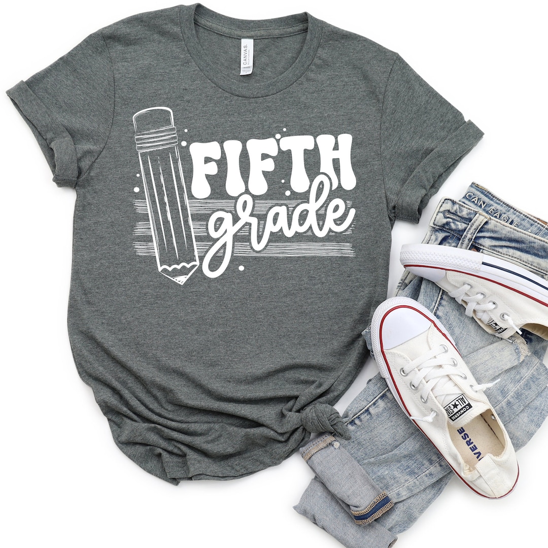 Fifth Grade PENCIL LINES Screen Print Transfer, T-shirt Transfer--not a ...