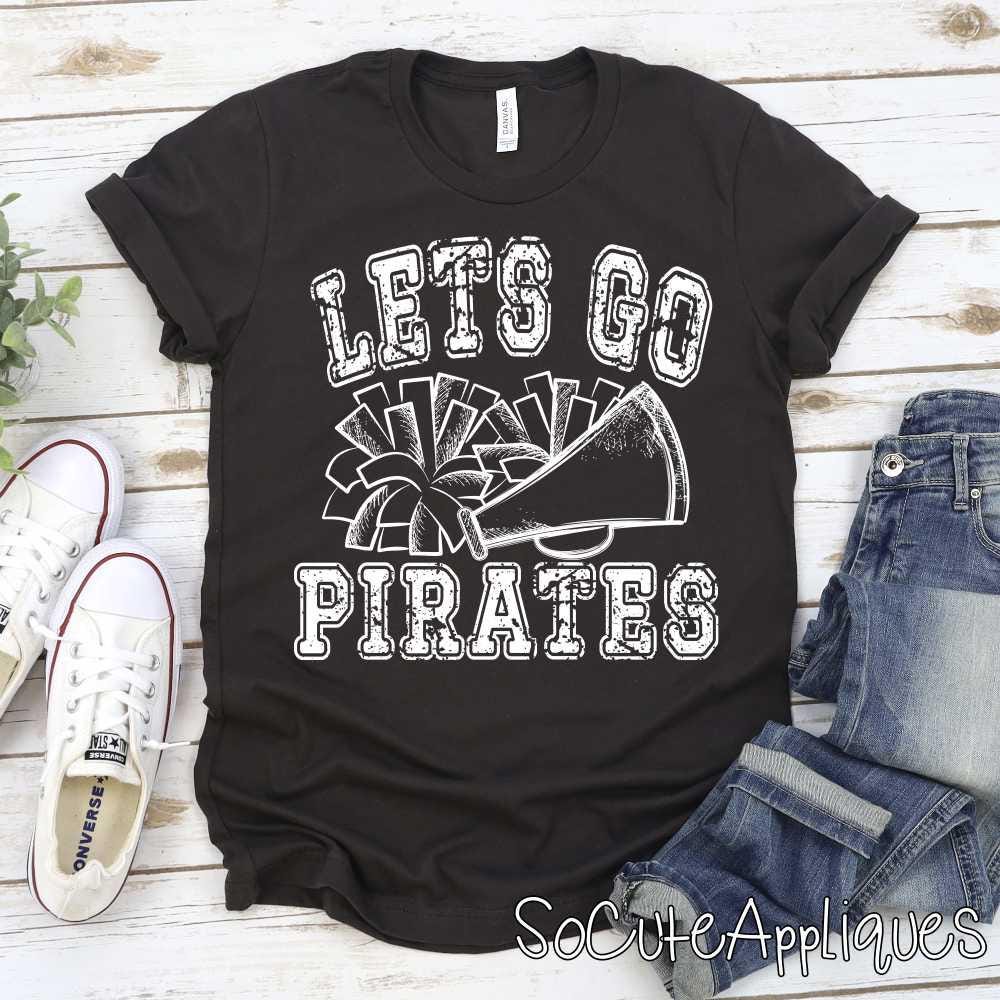 Let's Go PIRATES Cheer, T-shirt Transfer, Cheer Mom, Cheerleader ...