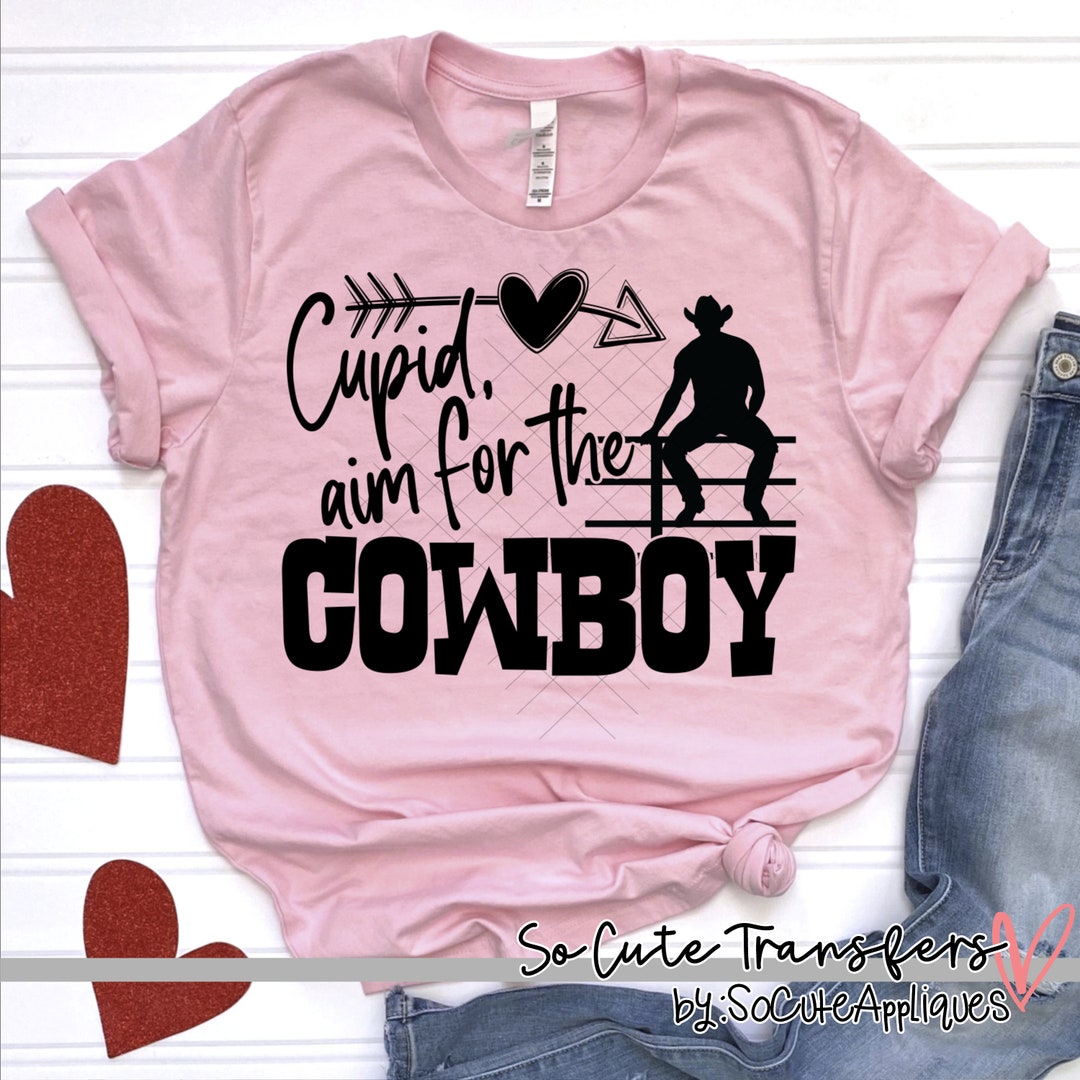 Cupid, Aim for the COWBOY Screen Print Transfer, T-shirt Transfer ...