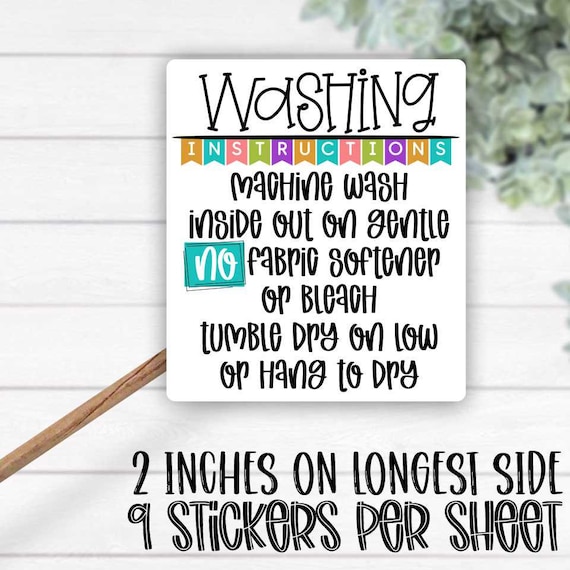 STICKERS Washing Instructions Flag small Business Stickers - Etsy