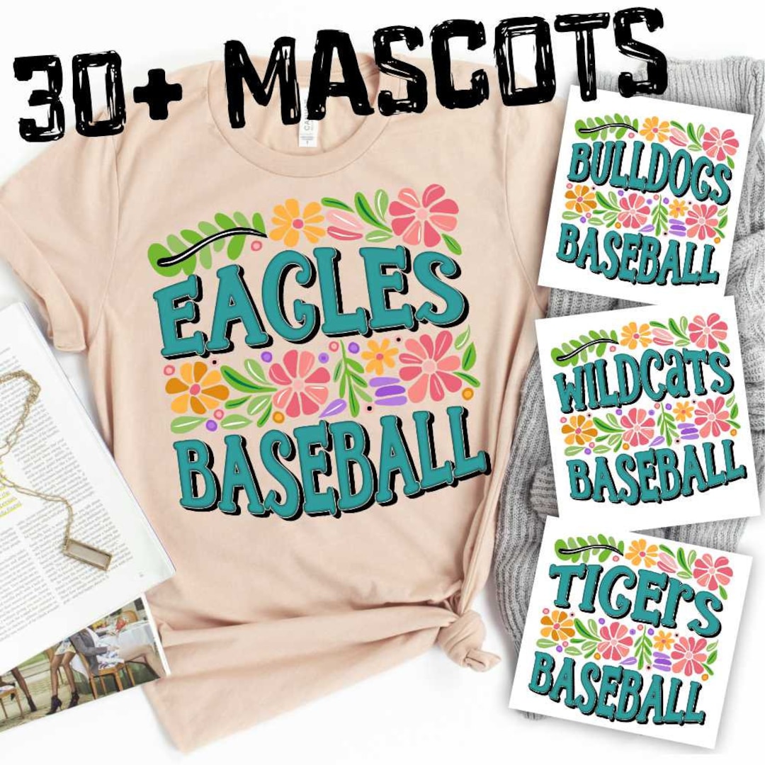 Mascot Flower Baseball, Baseball Mom, DTF Transfer, Flower Print DTF ...