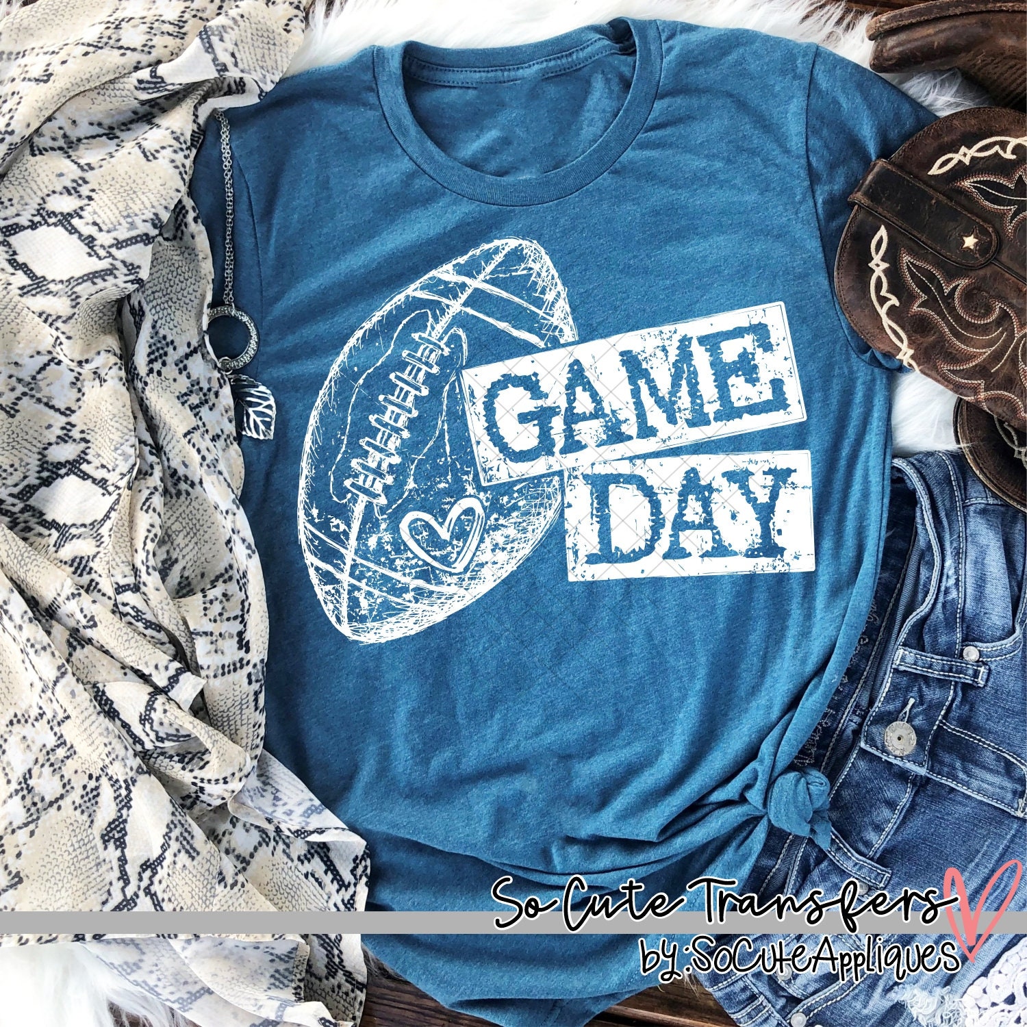 Game Day SQUARES FOOTBALL Screen Print Transfer White - Etsy