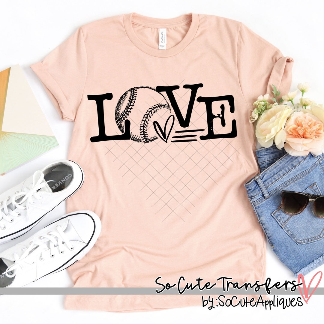 LOVE Baseball Black Screenprint Transfer, Softball Mom, Baseball Mom ...