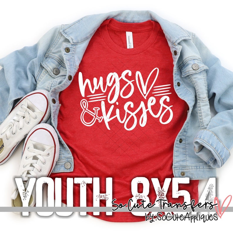 Hugs & Kisses Script YOUTH Screen Print Transfer Plastisol | Etsy