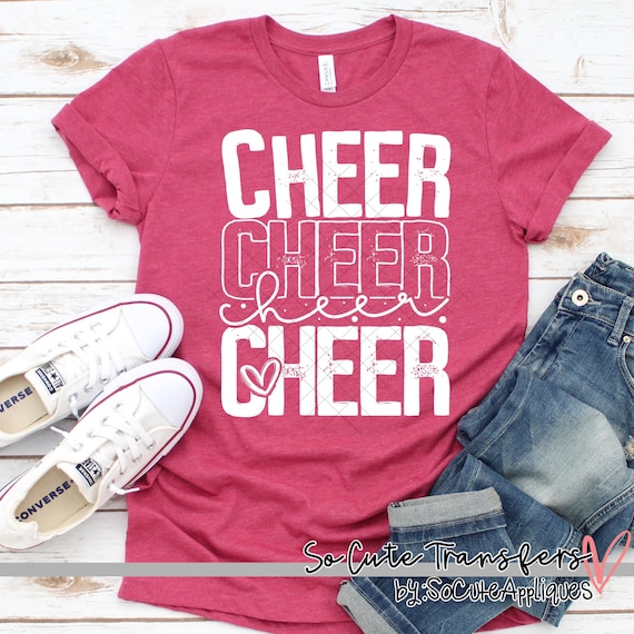Cheer Cheer Cheer Heart Screen Print Transfer WHITE - Etsy