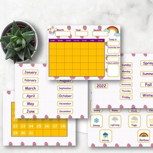 Home School Classroom Wall Calendar Fun Summer Theme Kids Calendar ...