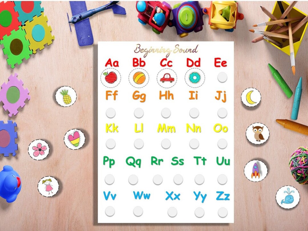 Beginning Sounds, Printable Alphabet Game, Kindergarten Activities, Pre ...