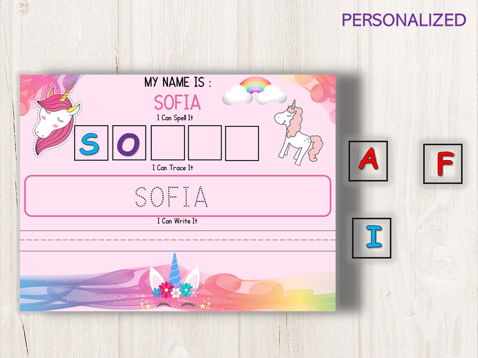 Personalized Name Tracing Printable Worksheet, Learning Binder ...
