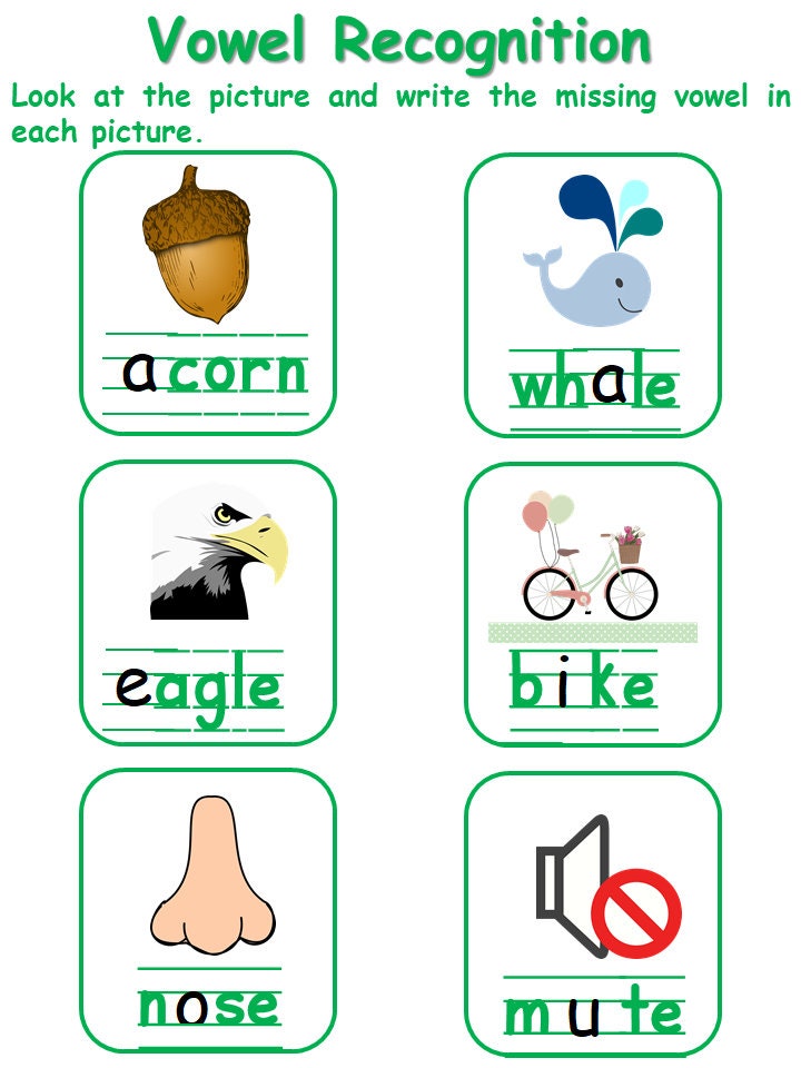 Learning Vowels, Vowel Sounds, Preschool Kindergarten Learning ...
