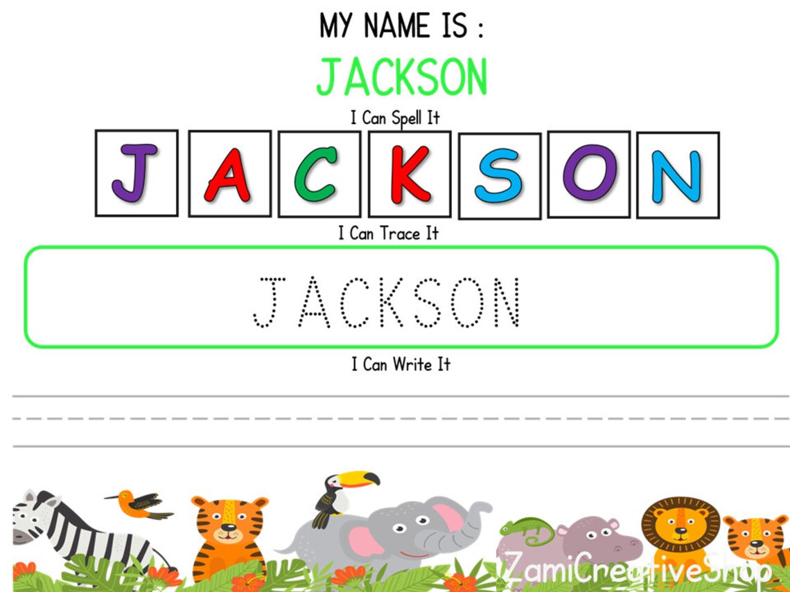 Personalized Name Tracing Printable Worksheet, Learning Binder ...
