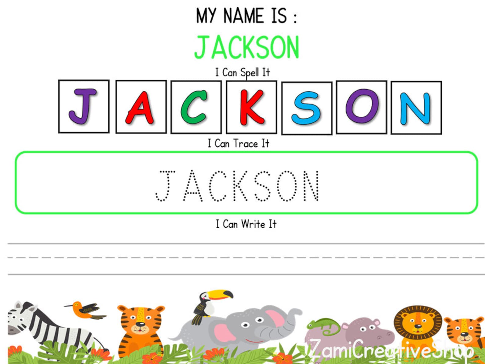 Personalized Name Tracing Printable Worksheet, Learning Binder ...