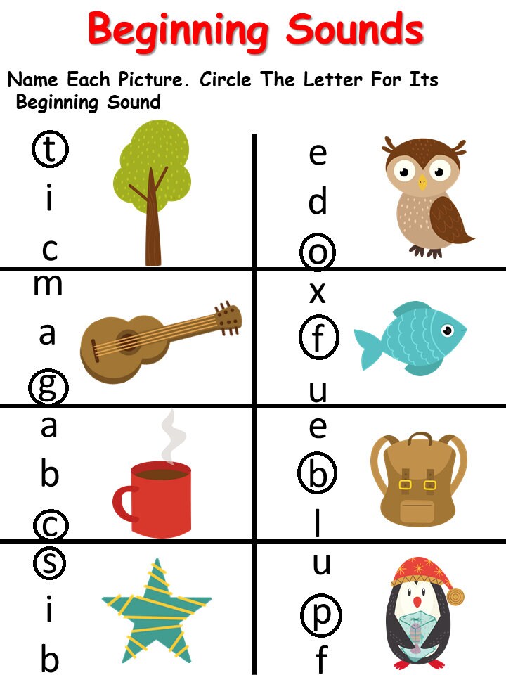 Beginning Sounds, Phonics,kindergarten Learning Phonics, Printable CVC ...