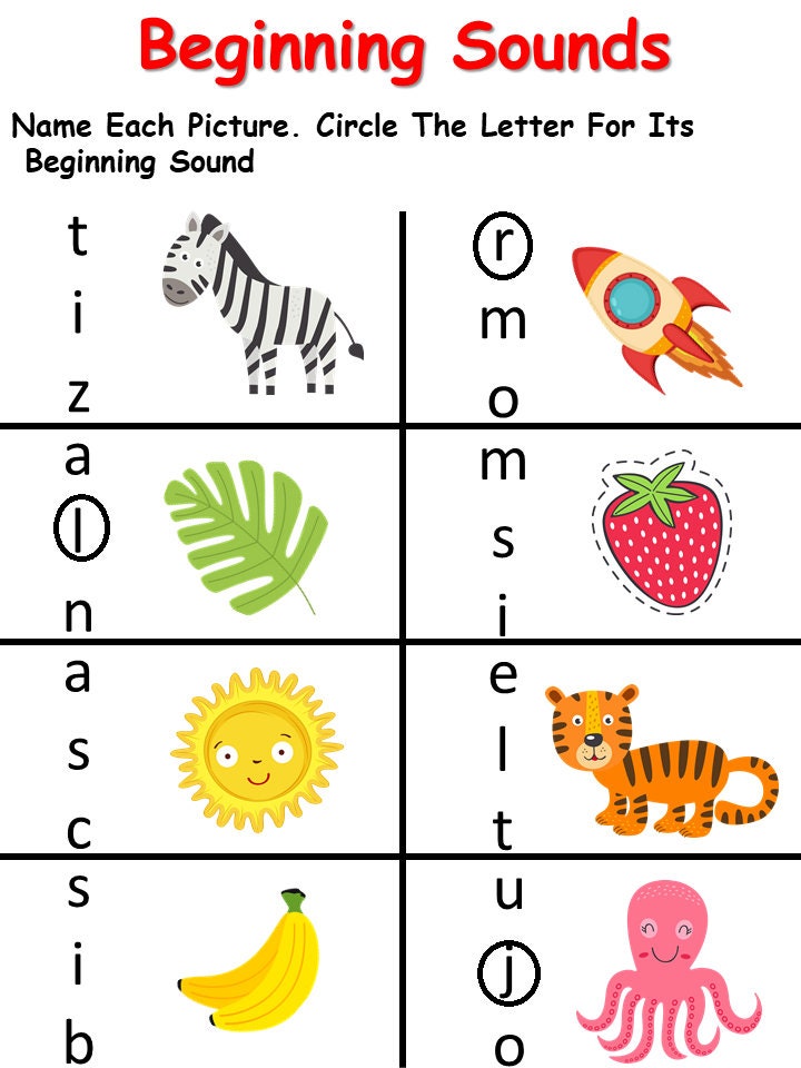 Beginning Sounds, Phonics,kindergarten Learning Phonics, Printable CVC ...