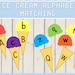 Upper and Lowercase Matching| Ice Cream Cone Theme, Alphabet Matching ...