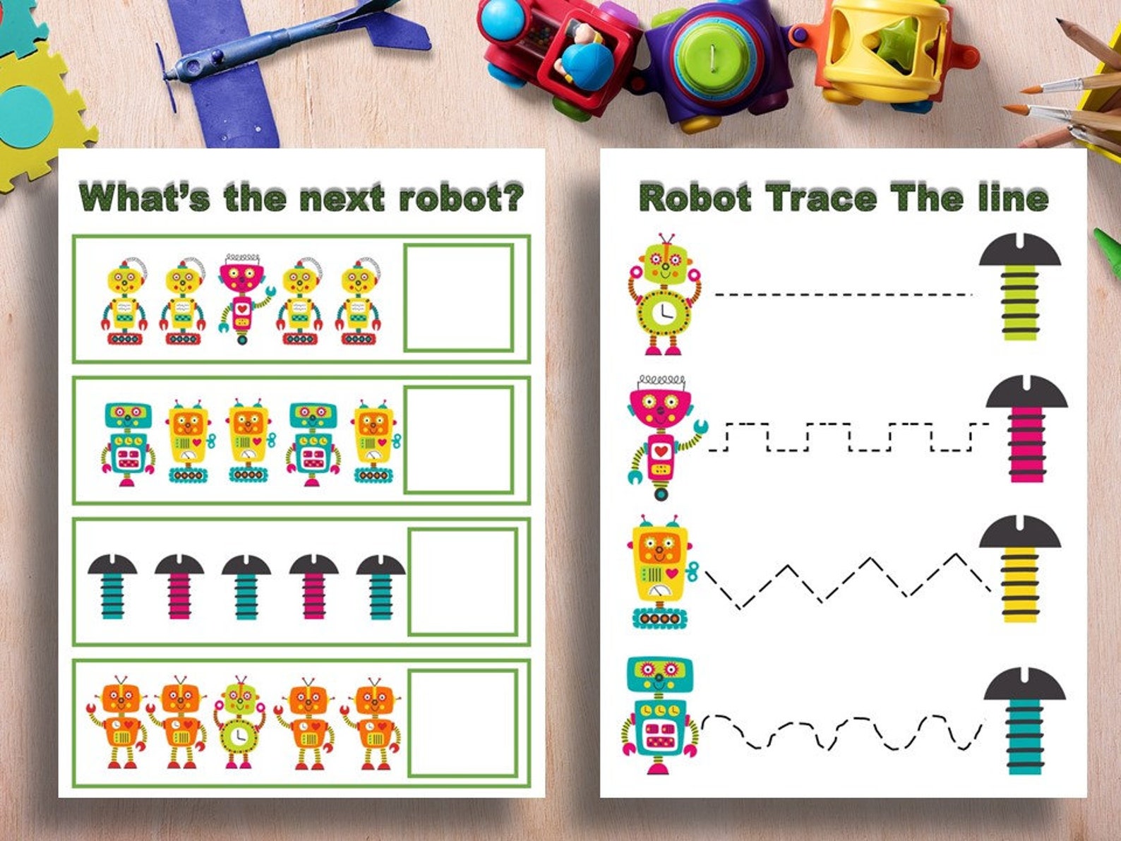 Robot Theme Printable Kids Activities, Worksheets for Preschool Kids ...