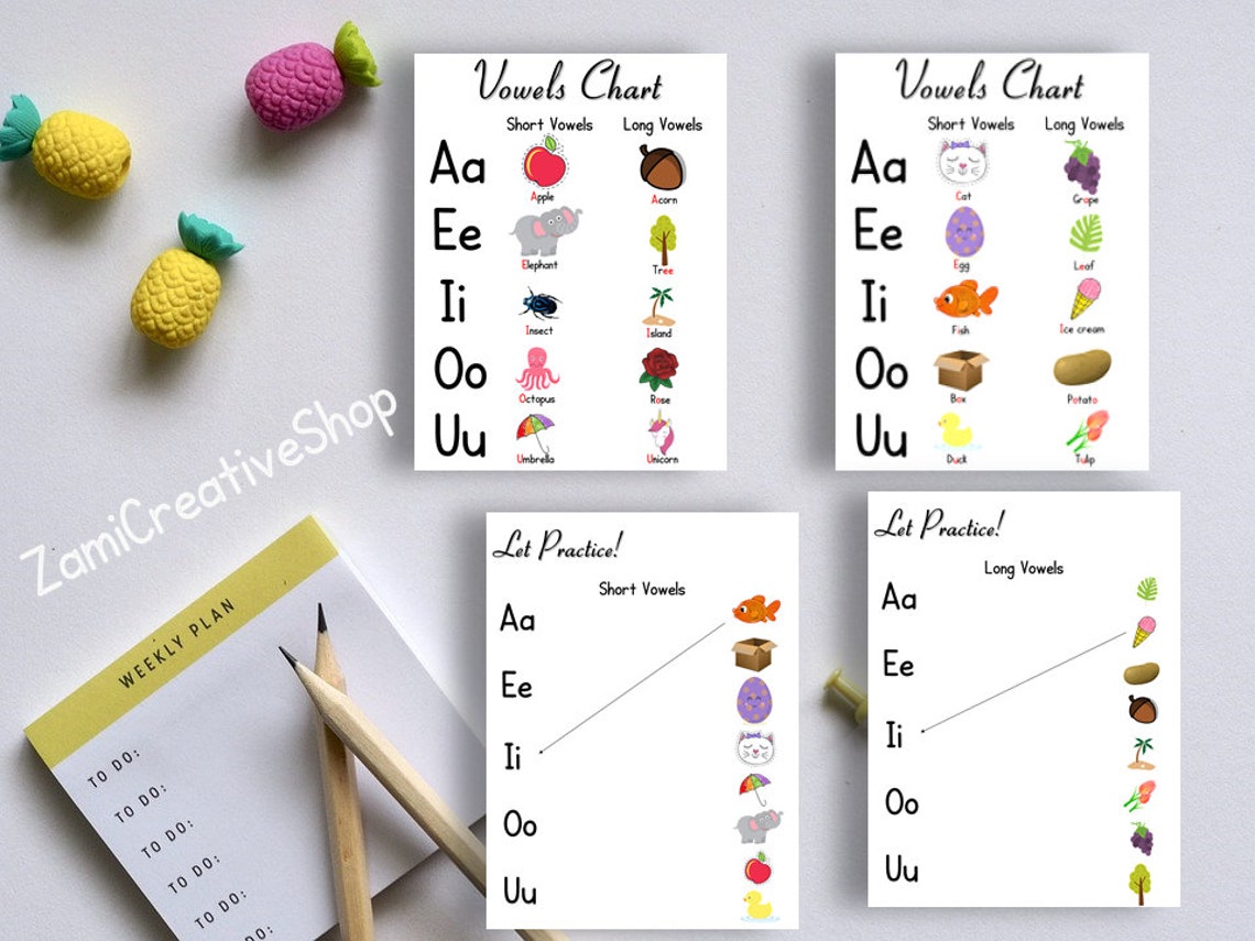 Learning Vowels, Vowel Sounds, Preschool Kindergarten Learning ...