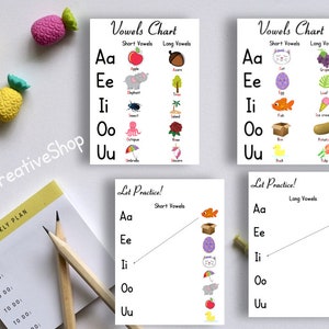 Learning Vowels, Vowel Sounds, Preschool Kindergarten Learning ...