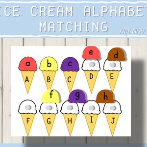 Upper and Lowercase Matching| Ice Cream Cone Theme, Alphabet Matching ...