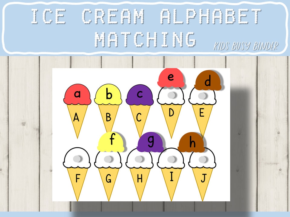 Upper and Lowercase Matching| Ice Cream Cone Theme, Alphabet Matching ...