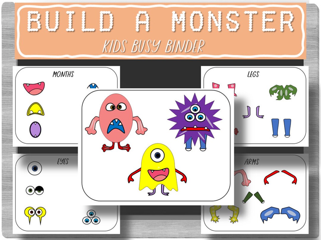 Monster Creator Kit ,busy Binder Game,toddler Busy Binder, Learning ...