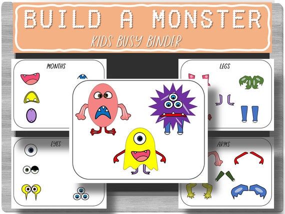 Monster Creator Kit busy Binder Gametoddler Busy Binder | Etsy