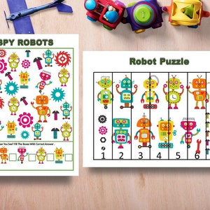 Robot Theme Printable Kids Activities, Worksheets for Preschool Kids ...