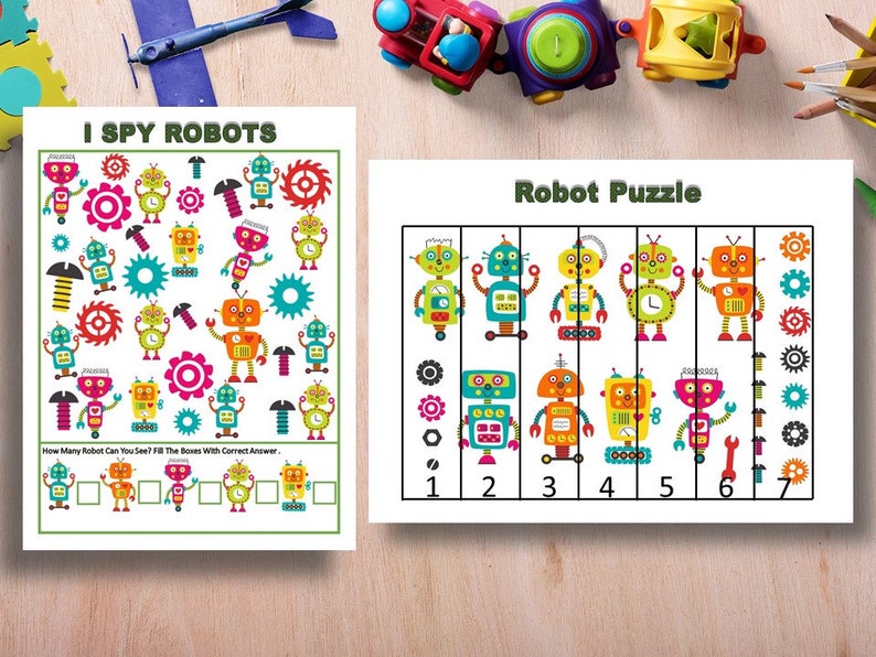 Robot Theme Printable Kids Activities, Worksheets for Preschool Kids ...